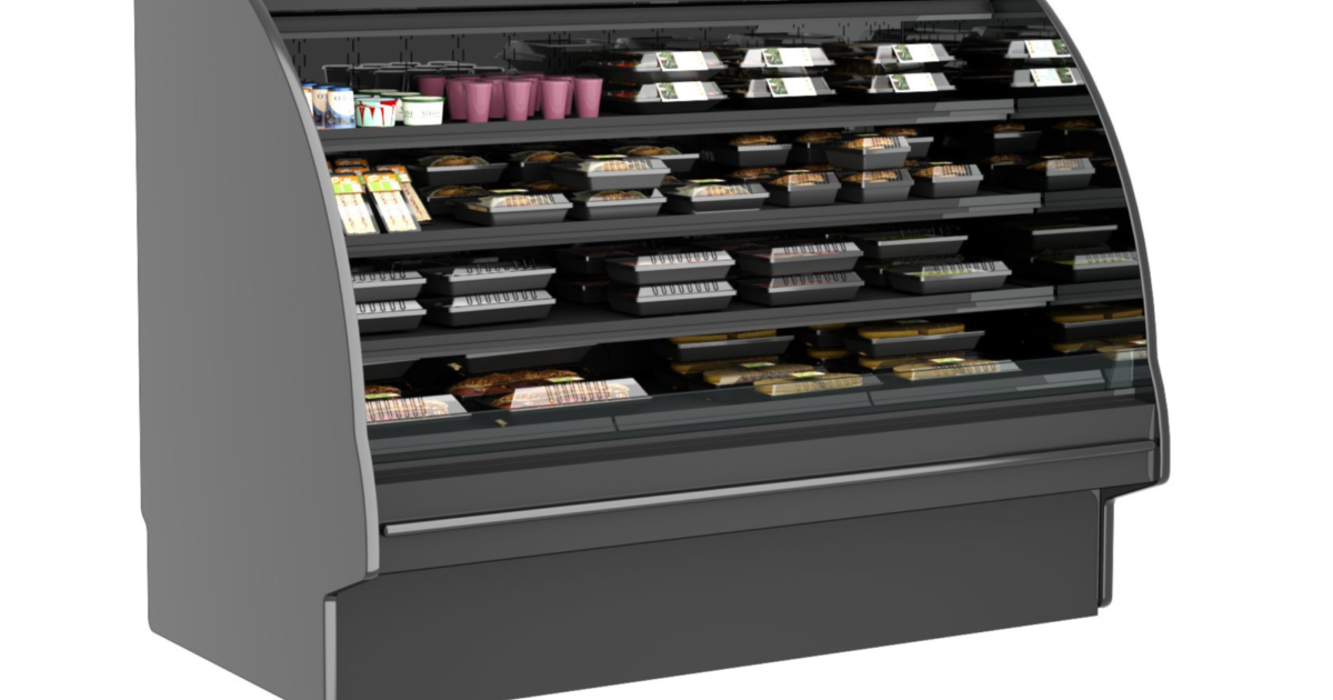 GHSS 56''H Refrigerated Self-Service Case Self-Contained w/ Curved ...